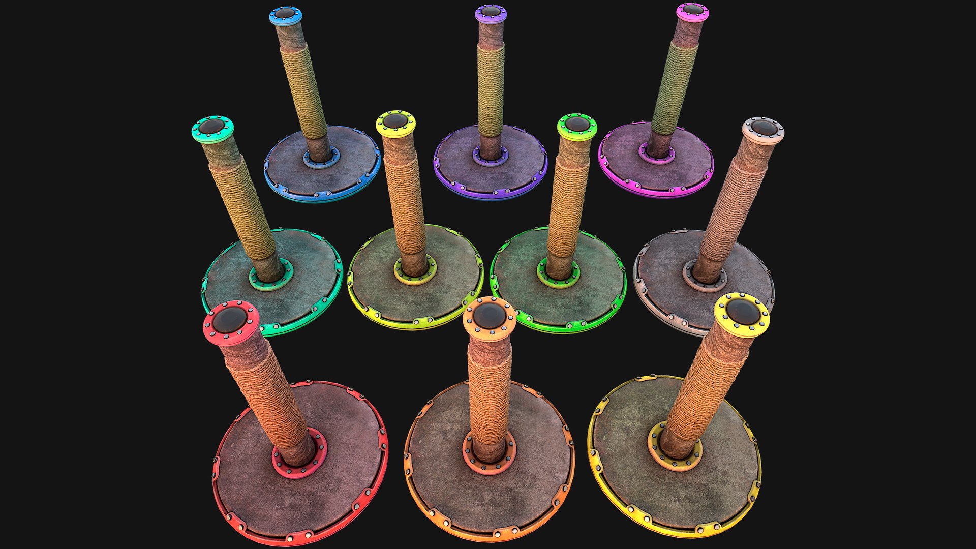 3D Cat Scratching Pet Post Zoo Furniture Set Model - TurboSquid 2414008