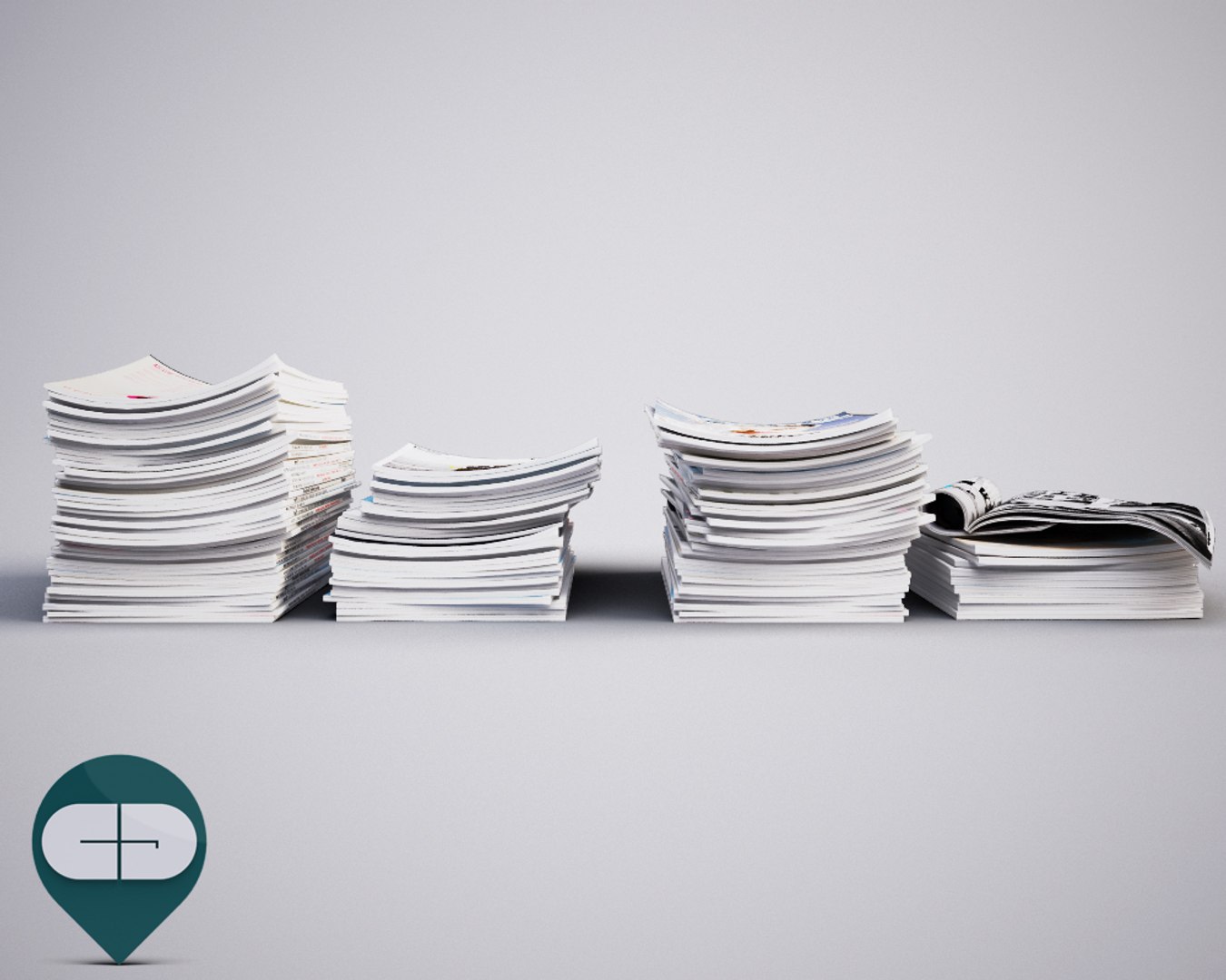 3d stack magazines model