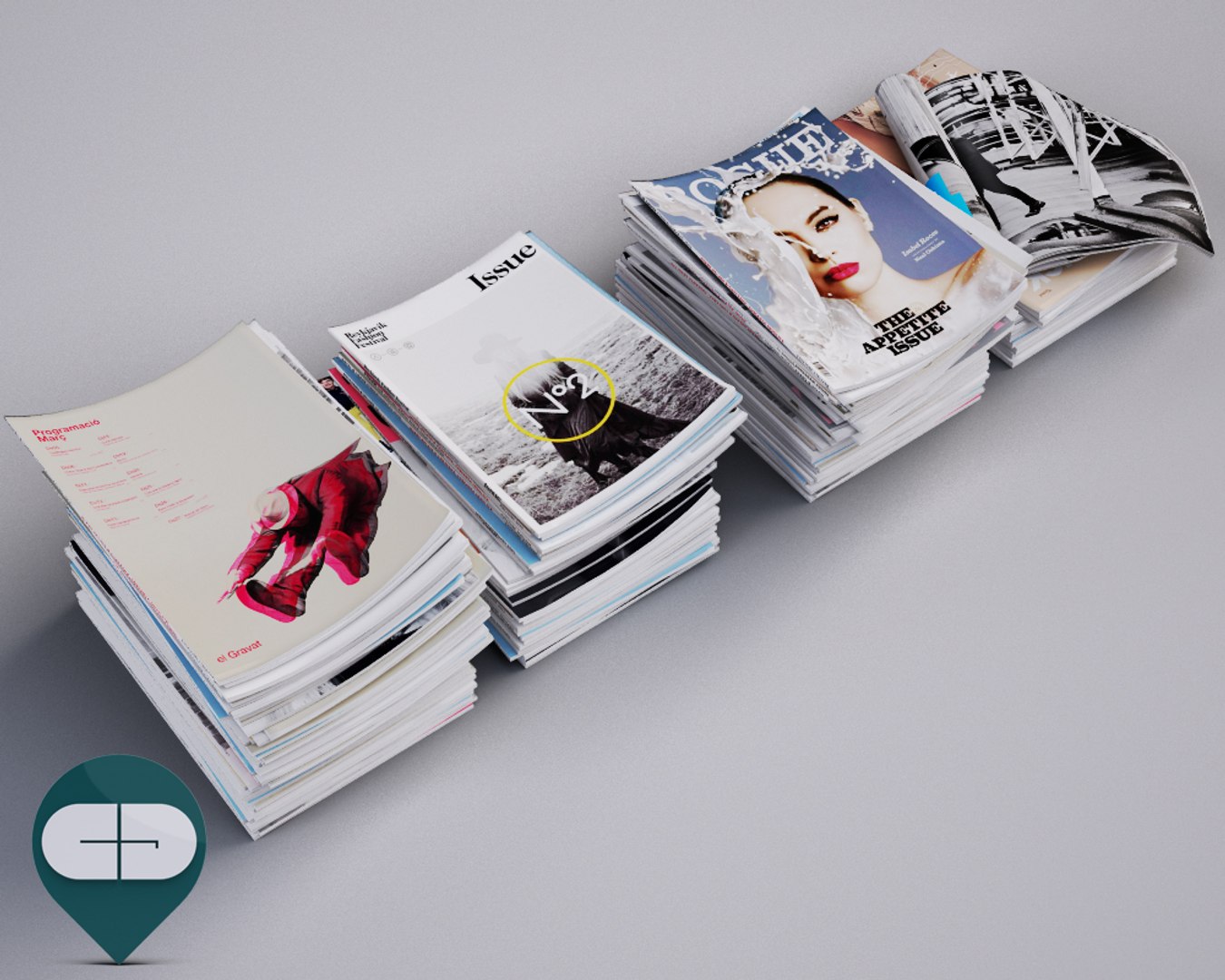 3d stack magazines model