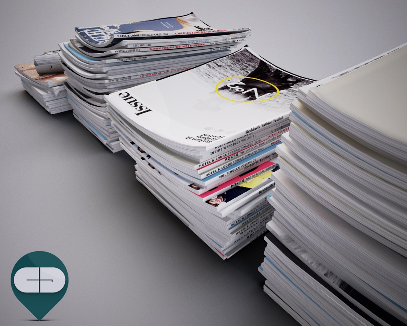 3d stack magazines model