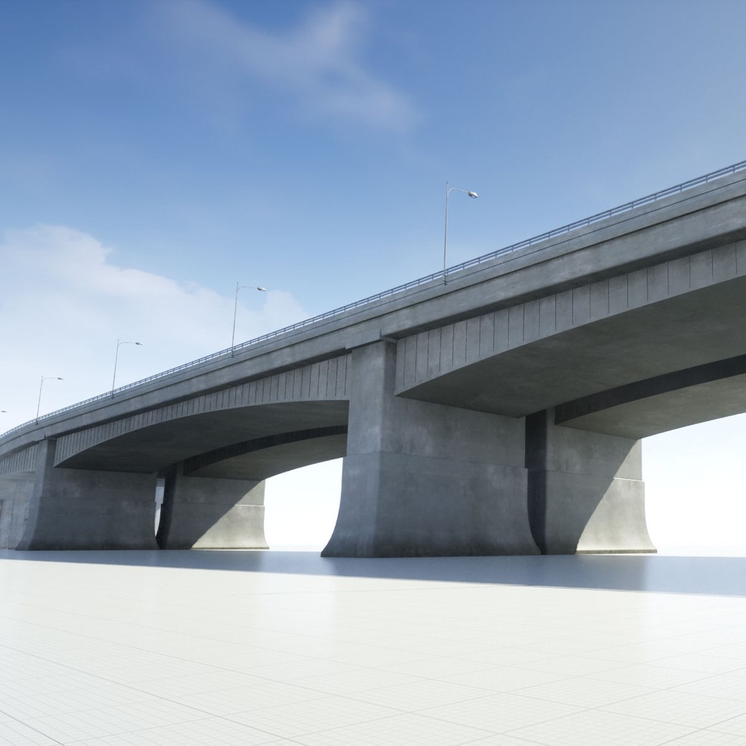 Bridge PBR Kit Highway Road 3D Model - TurboSquid 2333265