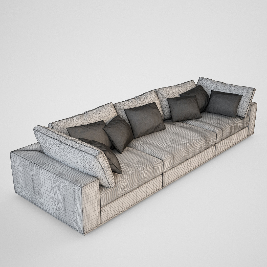 3d realistic sofa set coffe table model