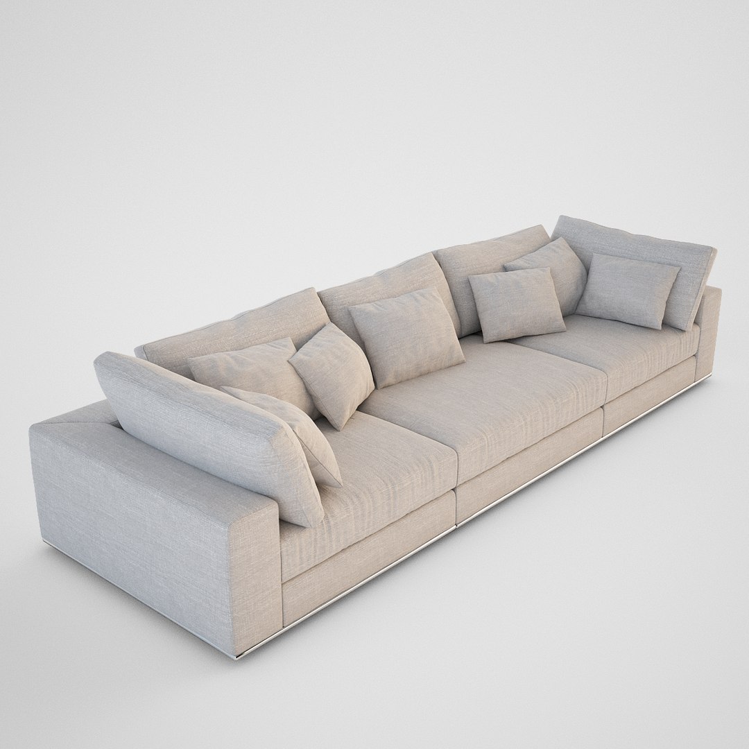 3d Realistic Sofa Set Coffe Table Model
