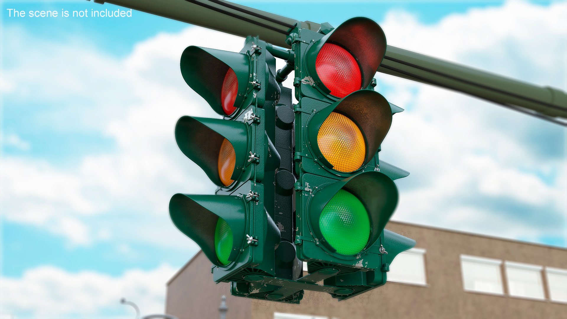 Vintage 4 Way Traffic Light Model - TurboSquid 2141122