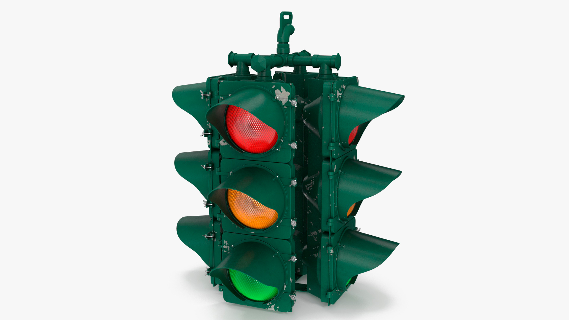 Vintage 4 Way Traffic Light Model - TurboSquid 2141122