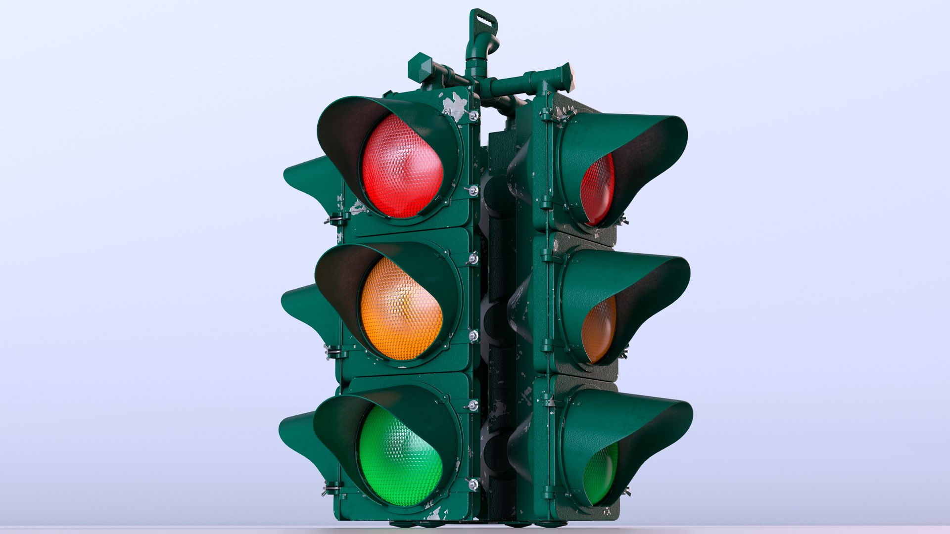 Vintage 4 Way Traffic Light Model - TurboSquid 2141122