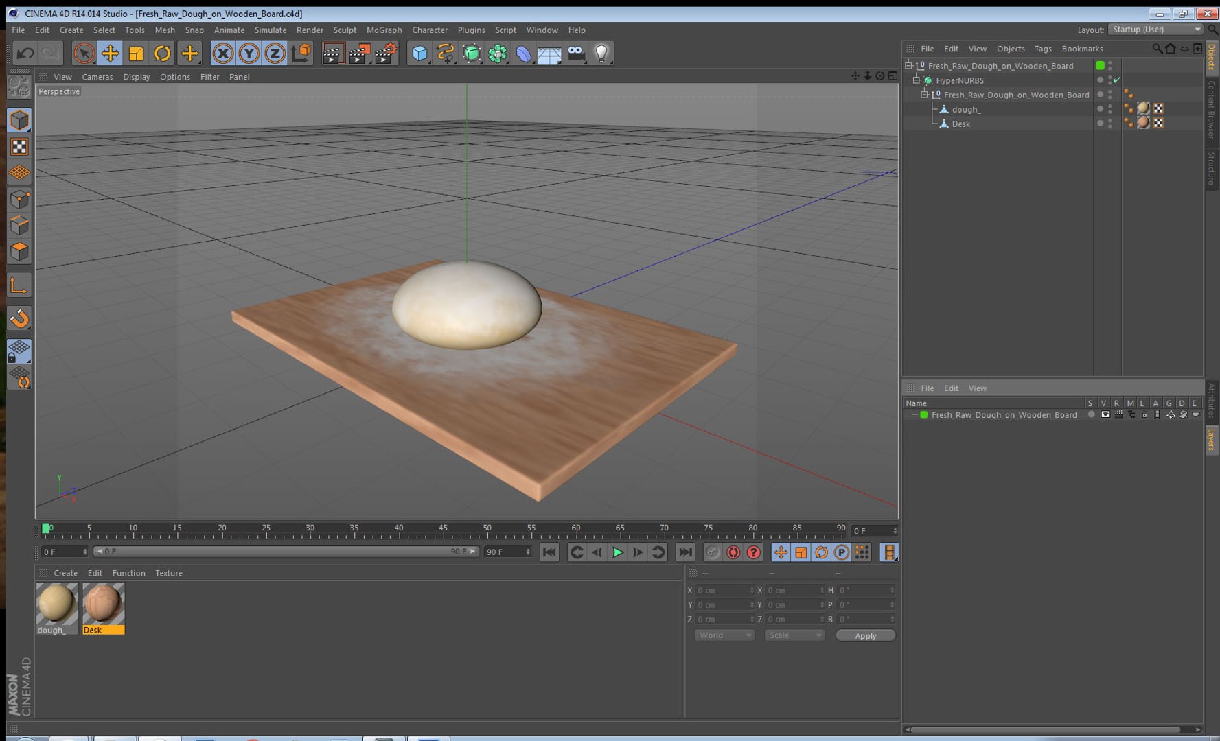 Fresh Raw Dough Wooden Board 3D Model - TurboSquid 1375398