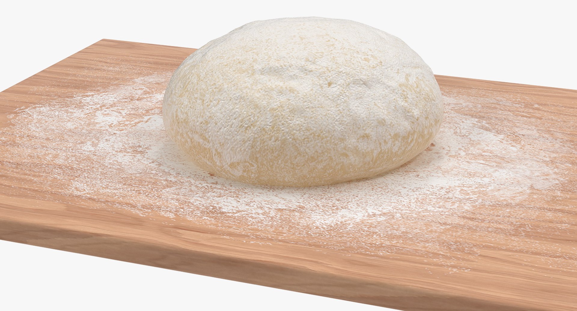 Fresh raw dough wooden board 3D model - TurboSquid 1375398