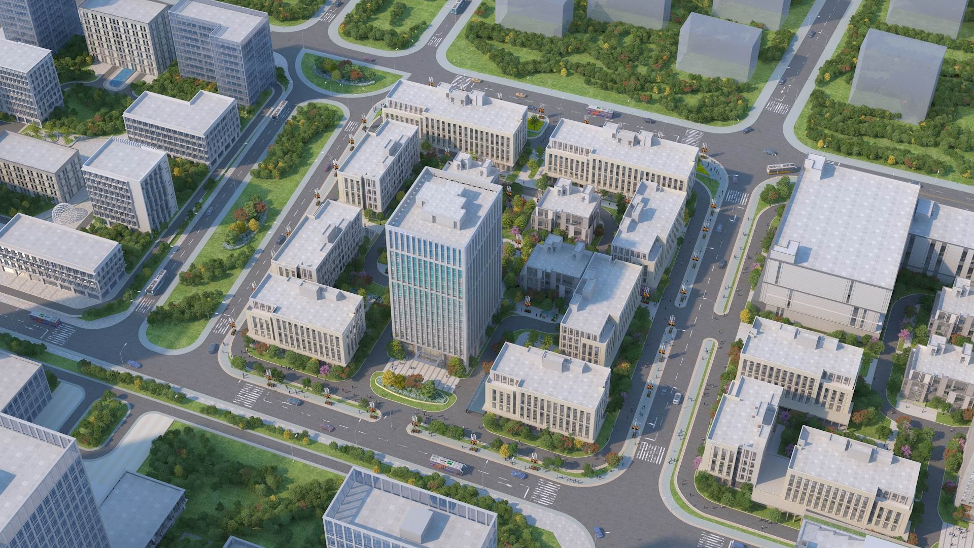 3D 3D Model Urban Architecture Block Landscape Animation Model ...