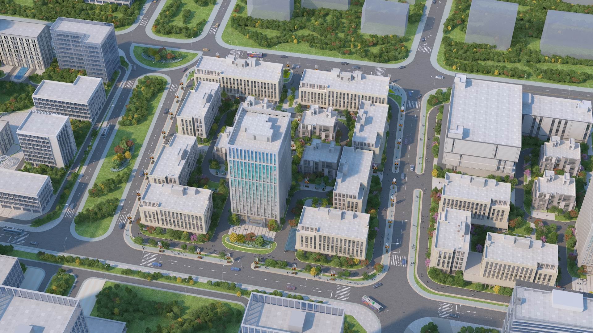 3D 3D Model Urban Architecture Block Landscape Animation Model ...