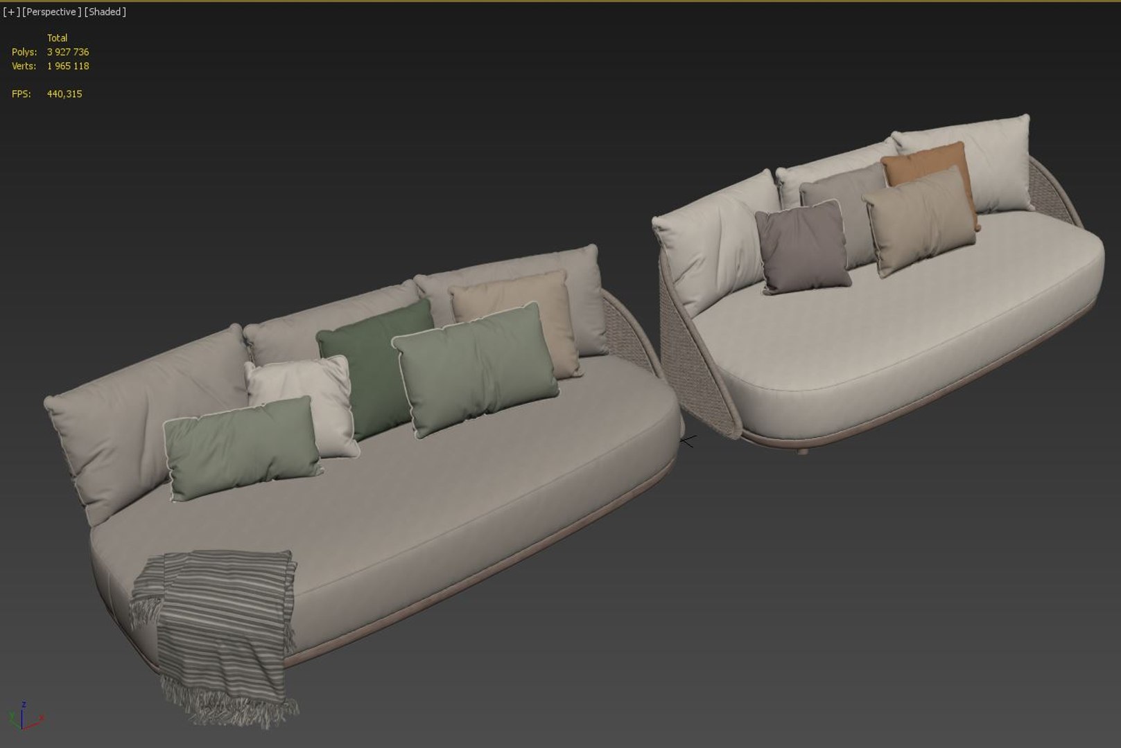 Tribu Elio 3-seat Sofa Model - TurboSquid 2426565