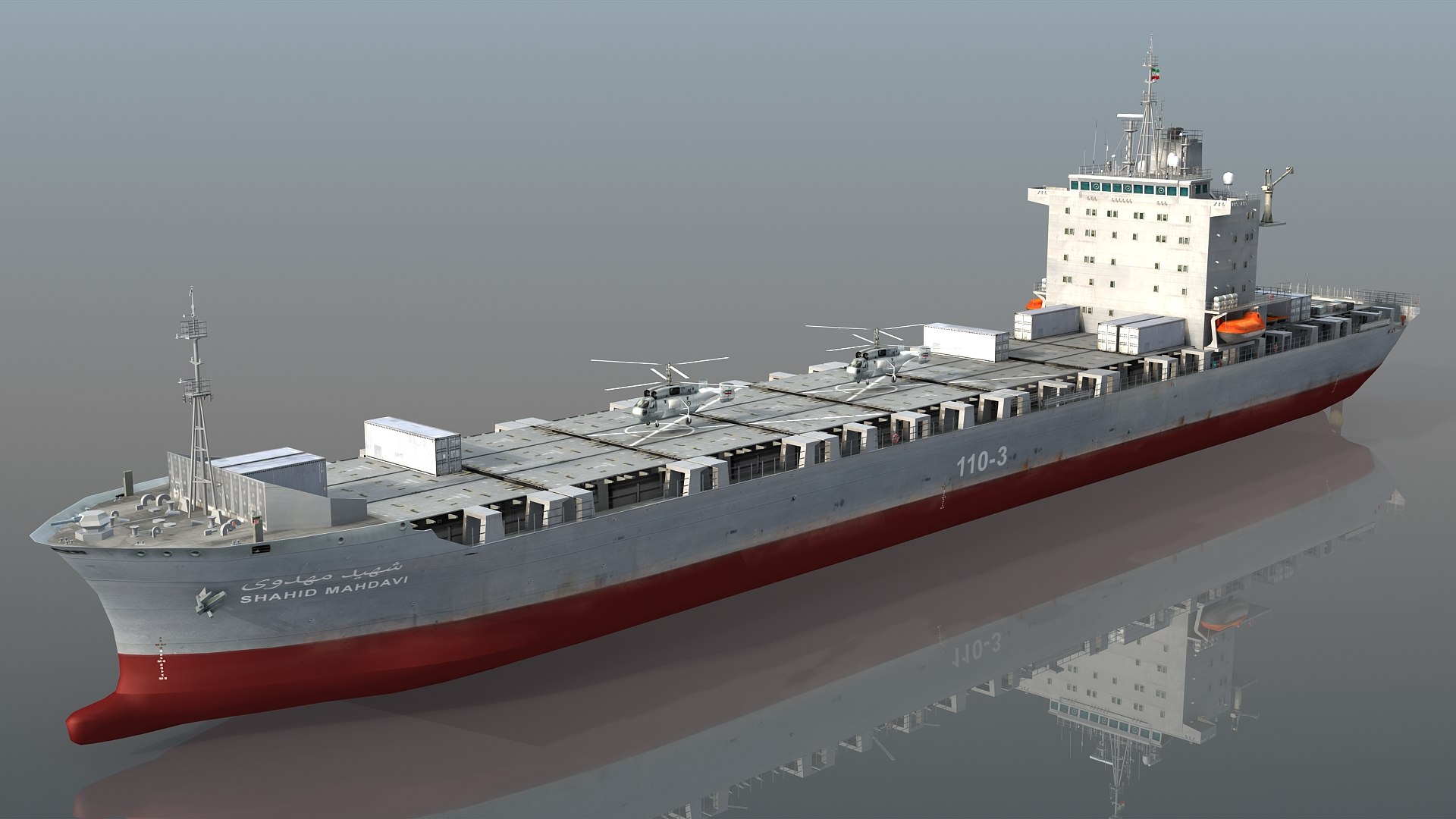 3D Model Iranian Navy Drone Carrier IRIS Shahid Mahdavi C110-3 ...