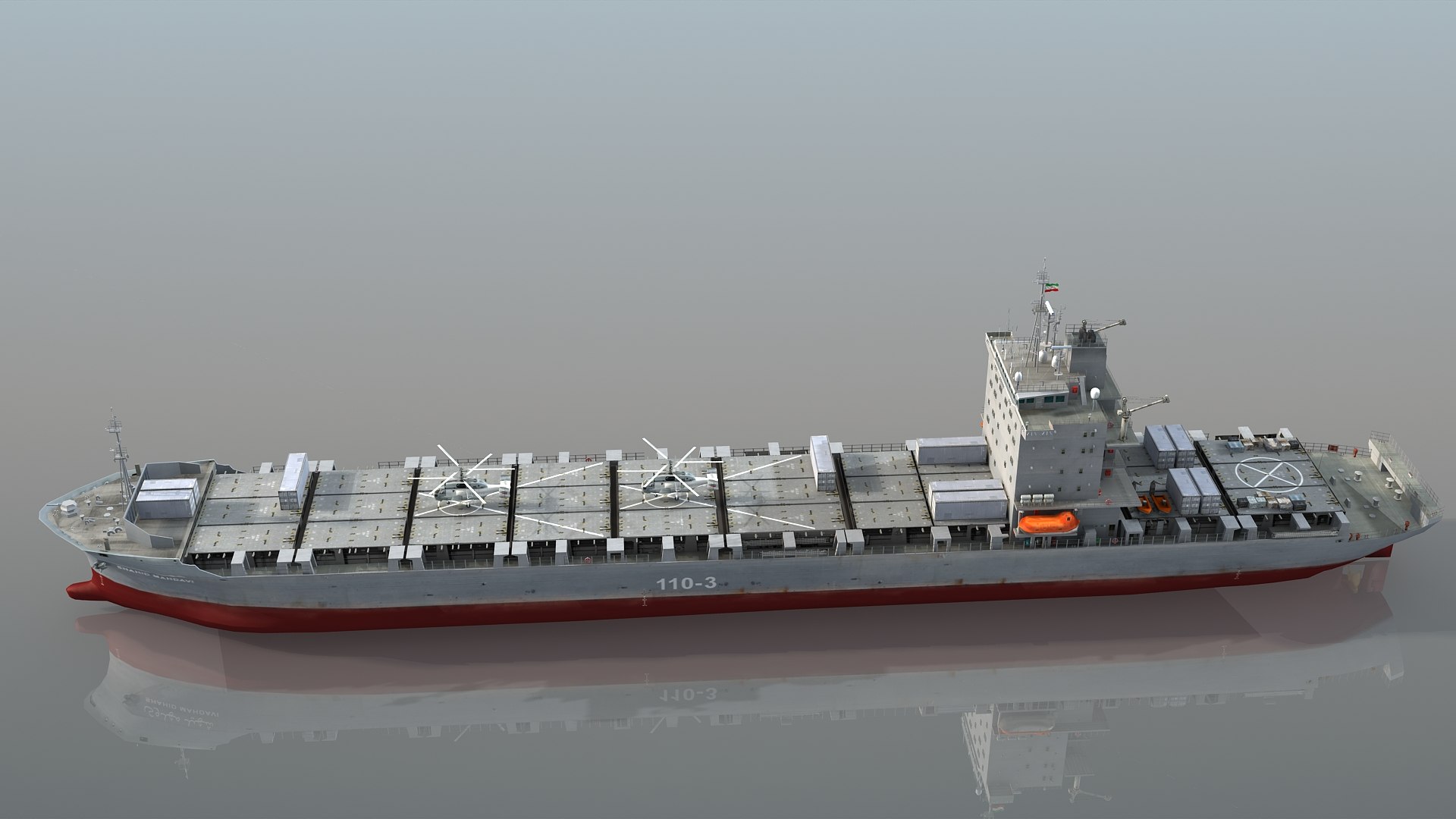 3D Model Iranian Navy Drone Carrier IRIS Shahid Mahdavi C110-3 ...