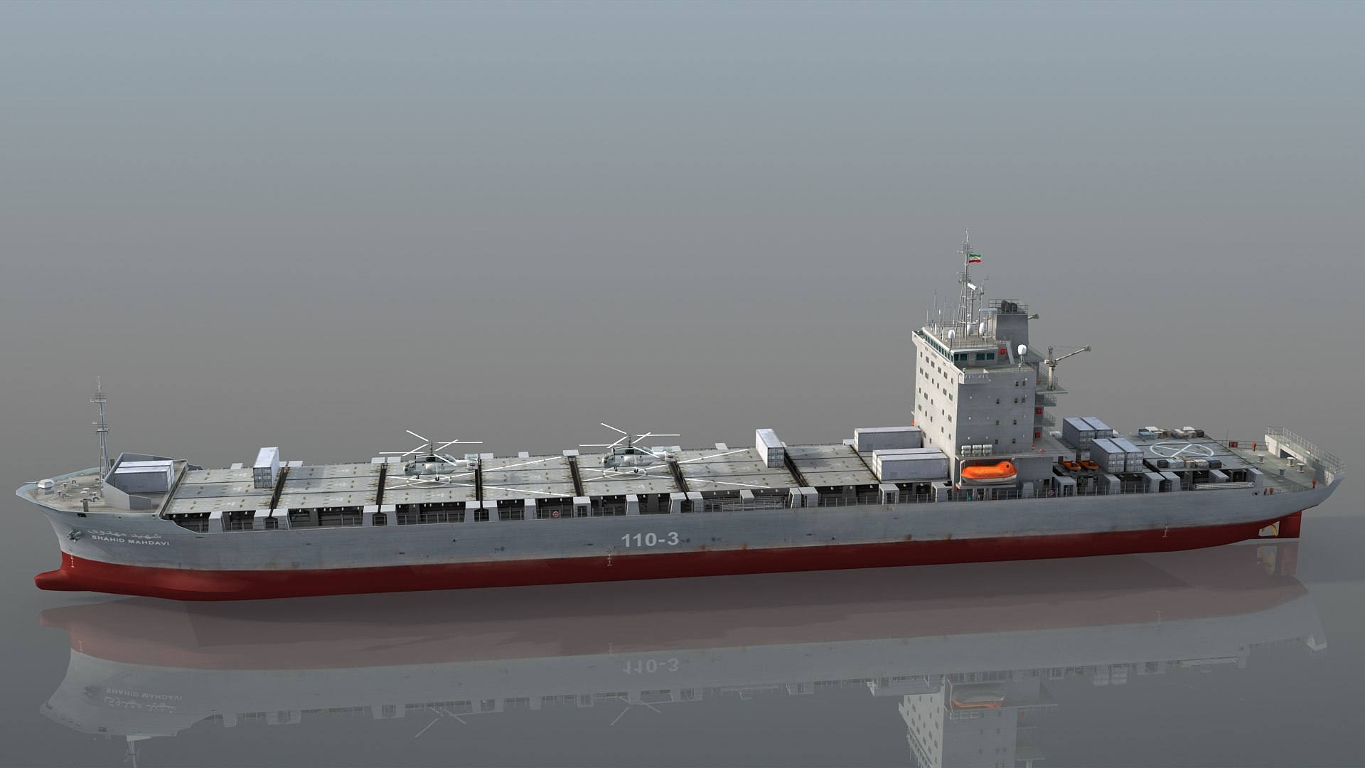 3D Model Iranian Navy Drone Carrier IRIS Shahid Mahdavi C110-3 ...