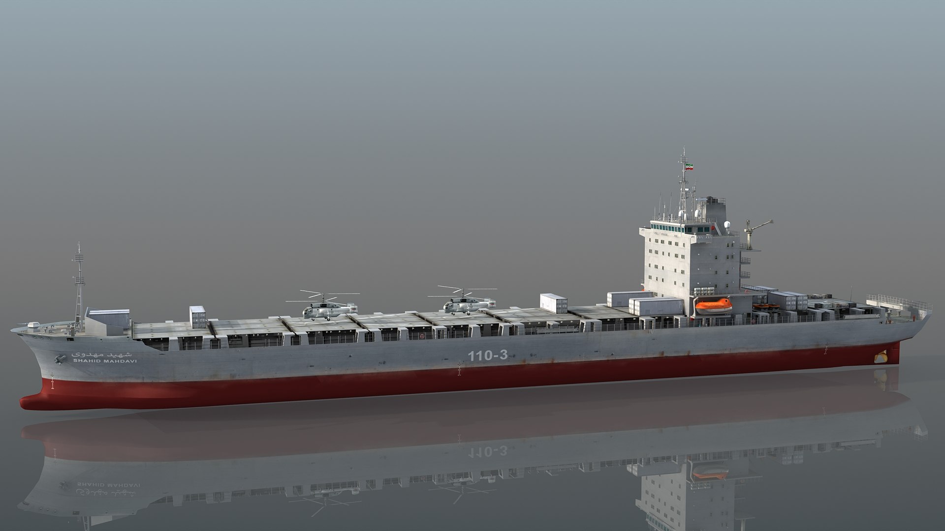 3D Model Iranian Navy Drone Carrier IRIS Shahid Mahdavi C110-3 ...