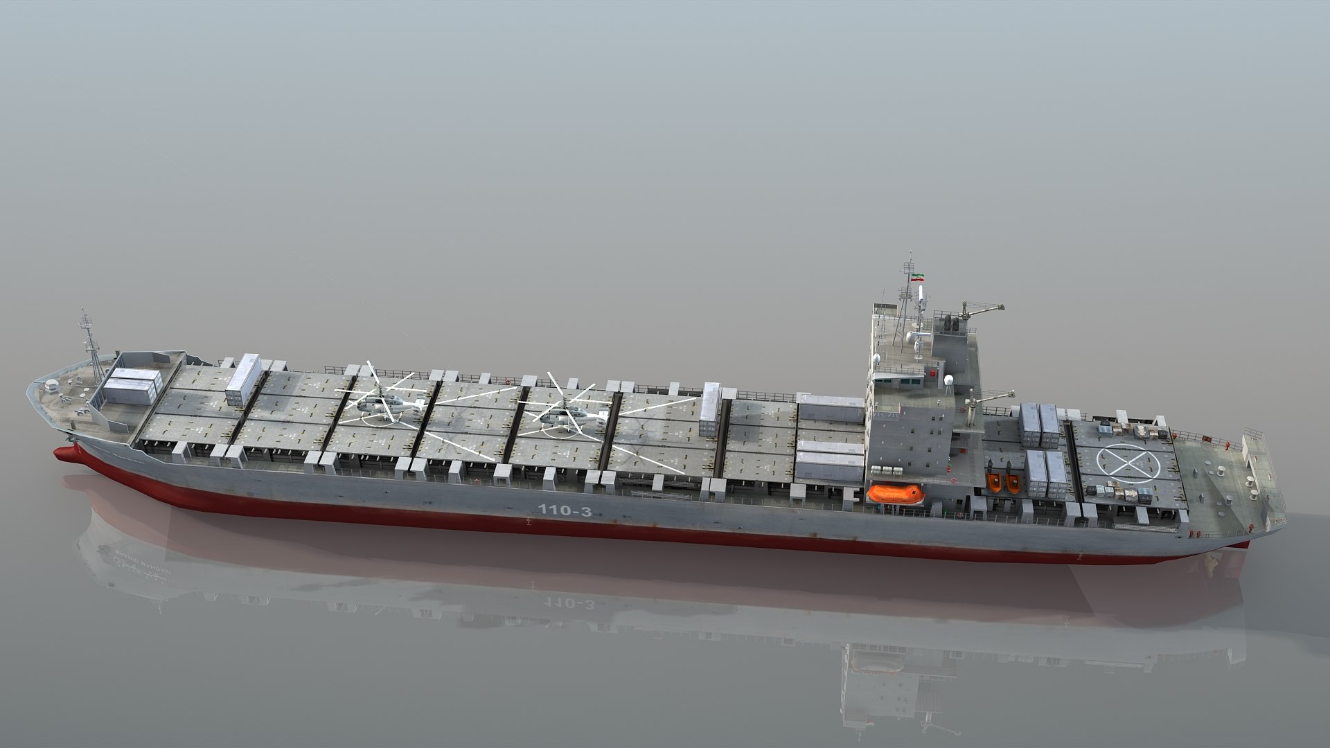 3D Model Iranian Navy Drone Carrier IRIS Shahid Mahdavi C110-3 ...