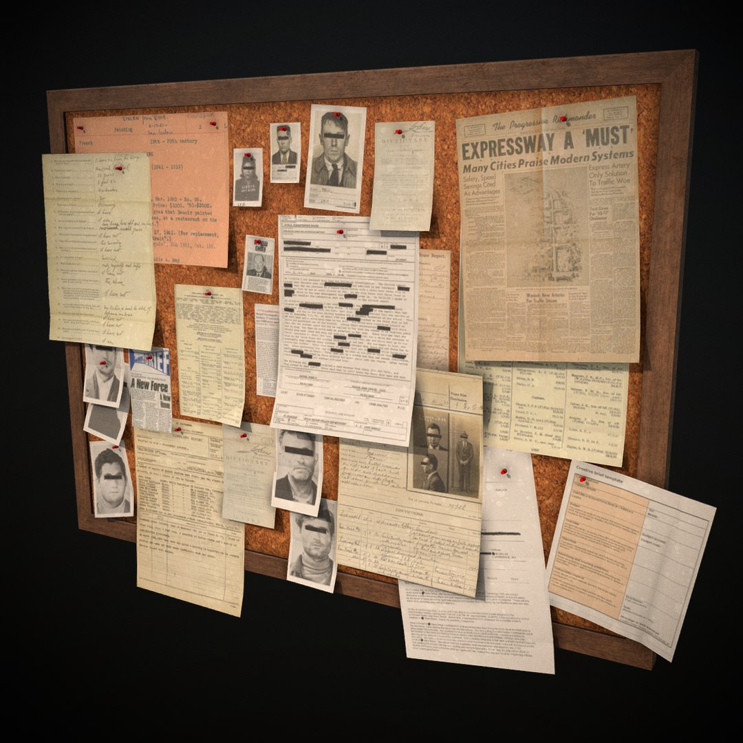 Pinboard Urban Criminal 3D Model - TurboSquid 1299797