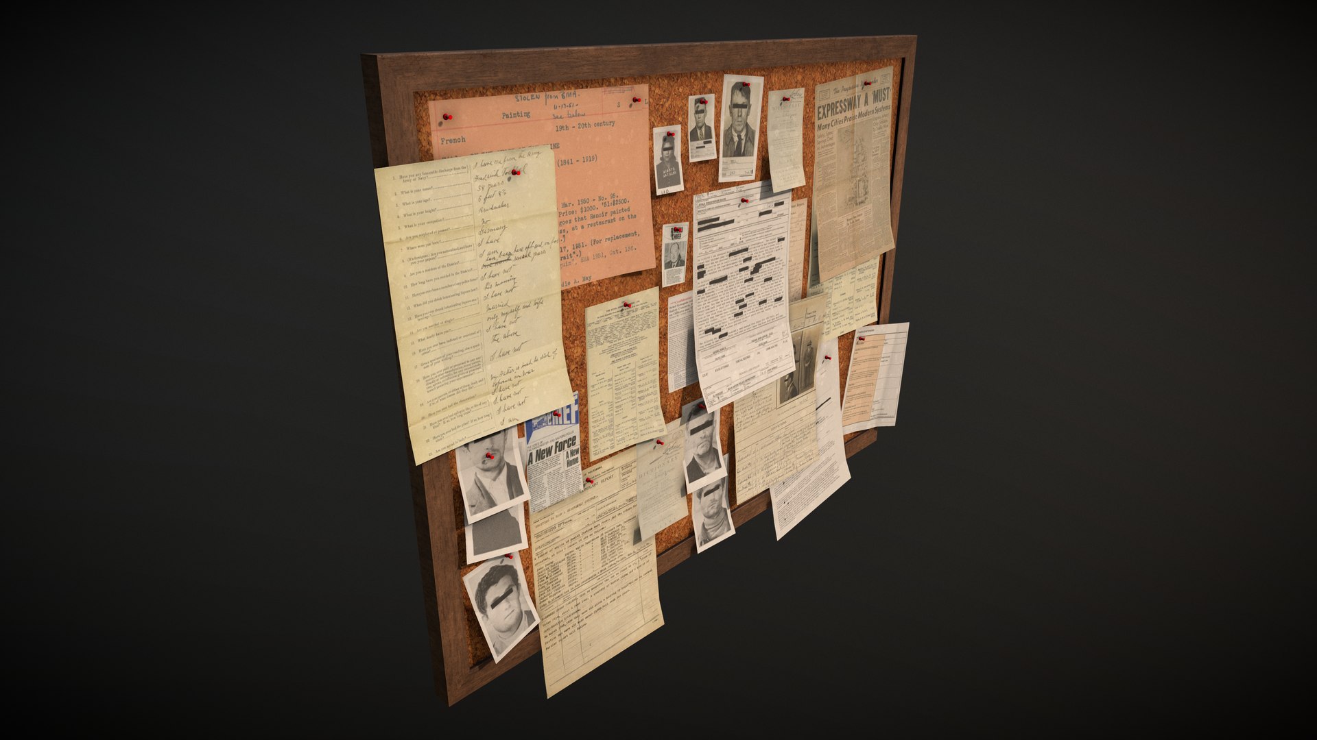 Pinboard Urban Criminal 3D Model - TurboSquid 1299797