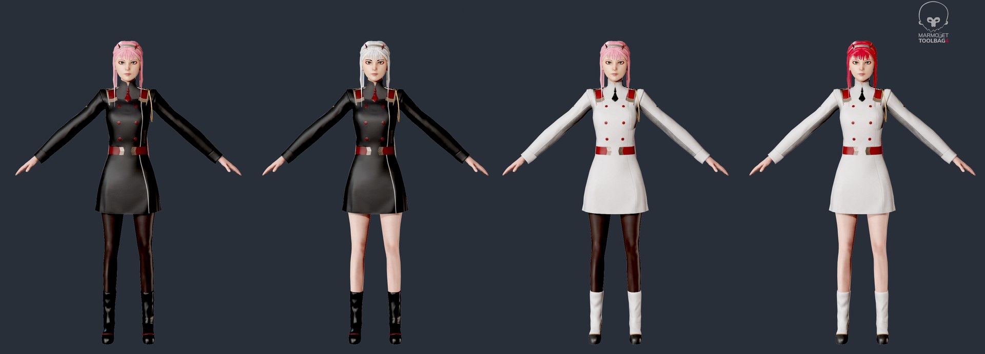 Zero Two Game Ready Low Poly 3D Model Model - TurboSquid 1776659