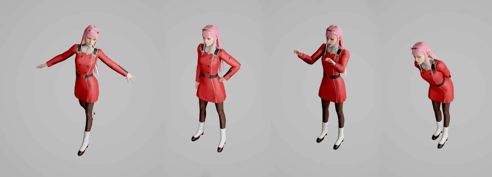 Zero Two Game Ready Low Poly 3D Model Model - TurboSquid 1776659