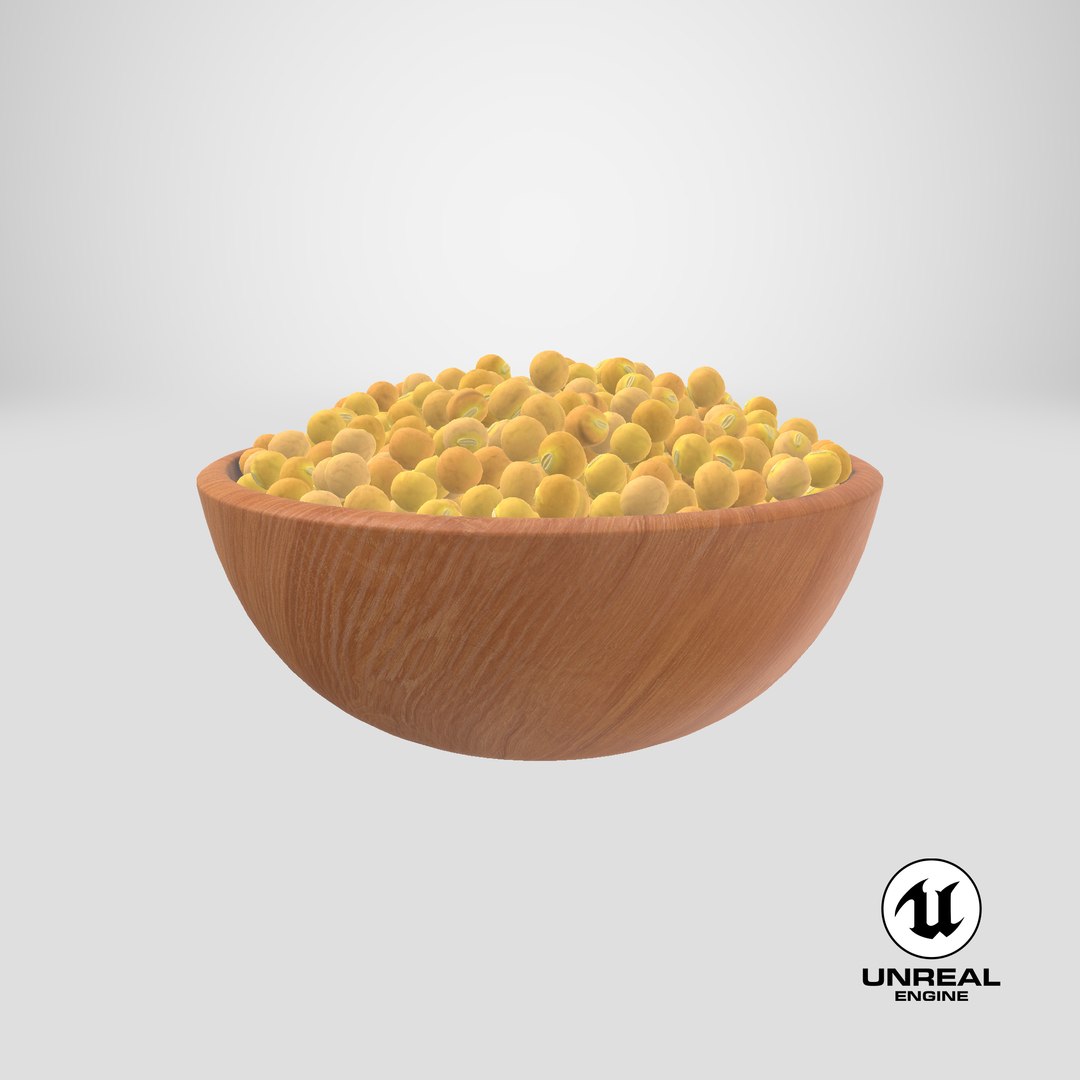 3D model soybean wooden bowl soy - TurboSquid 1559131