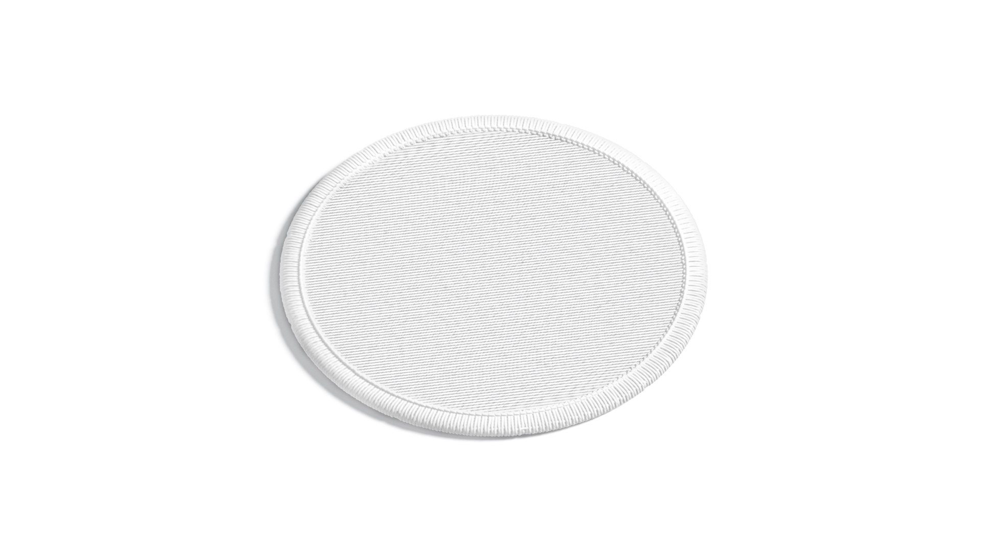 3D White Round Embroidered Patch - Lying Embroidery Circle Badge Model ...
