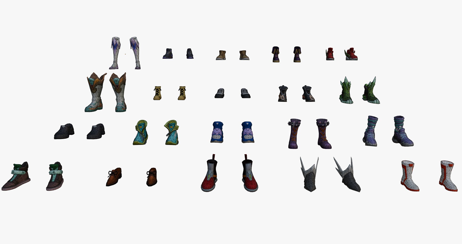 3D 20 STYLIZED SHOE MODELS PACK 1 - LOW POLY - TurboSquid 2221604