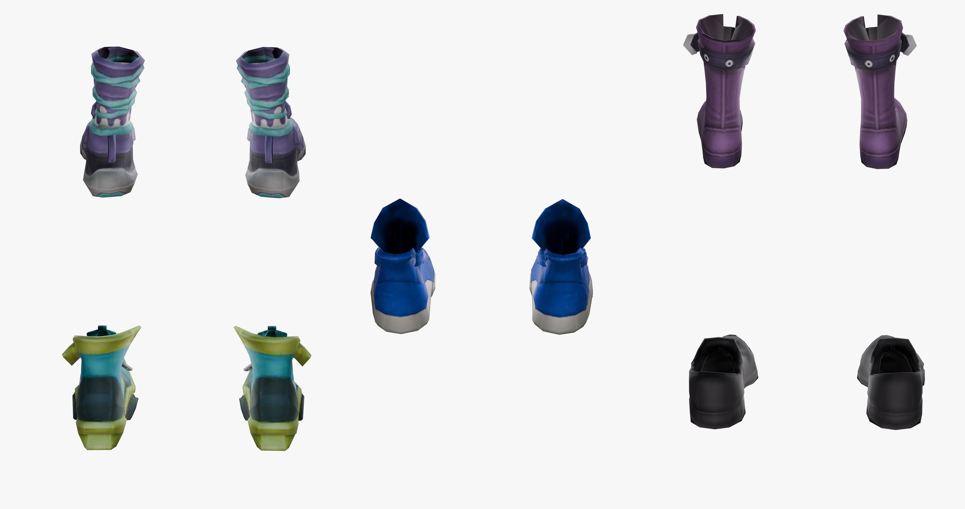 3D 20 STYLIZED SHOE MODELS PACK 1 - LOW POLY - TurboSquid 2221604