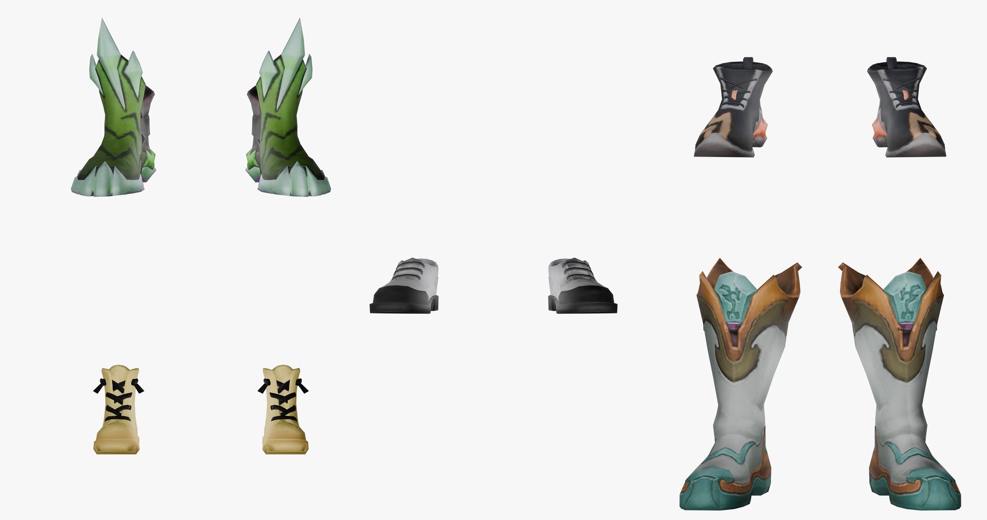 3D 20 STYLIZED SHOE MODELS PACK 1 - LOW POLY - TurboSquid 2221604