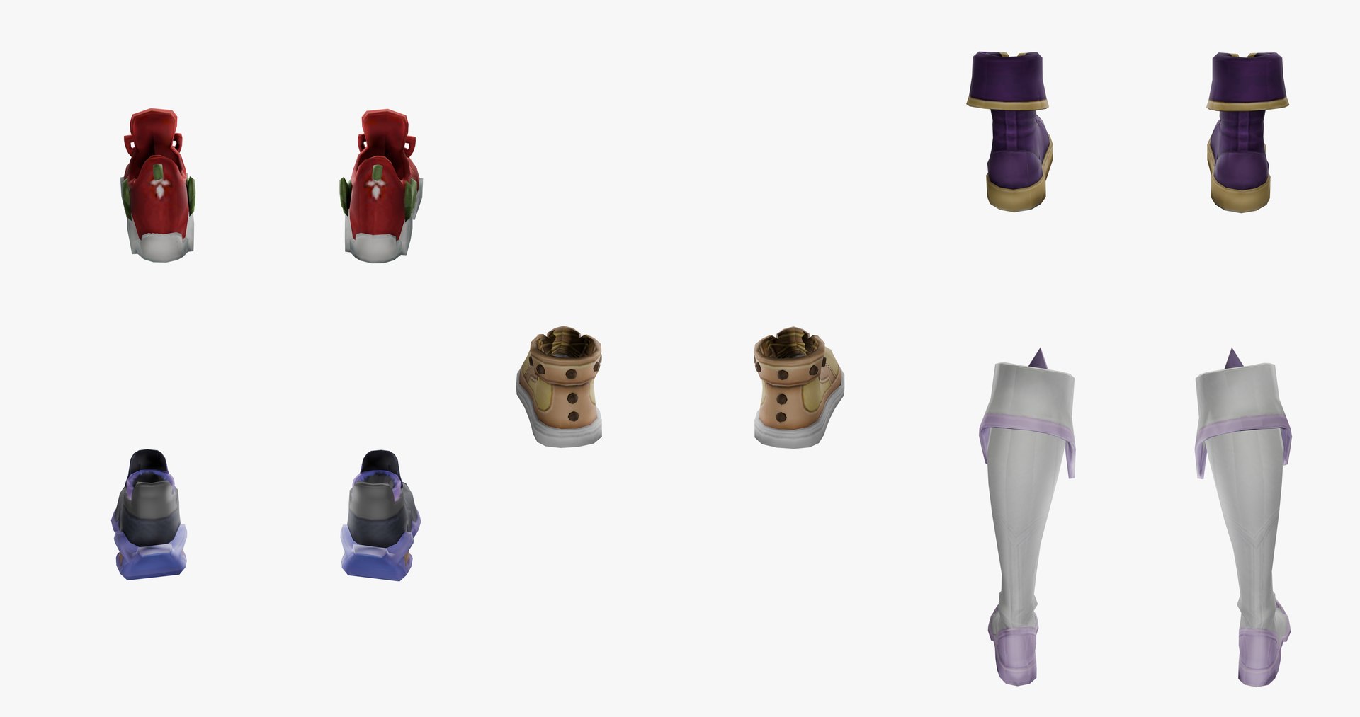 3D 20 STYLIZED SHOE MODELS PACK 1 - LOW POLY - TurboSquid 2221604