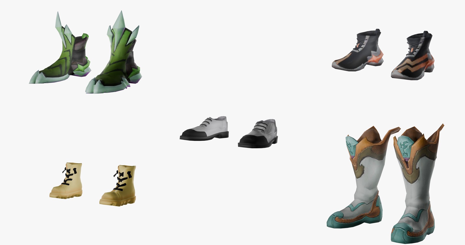 3D 20 STYLIZED SHOE MODELS PACK 1 - LOW POLY - TurboSquid 2221604
