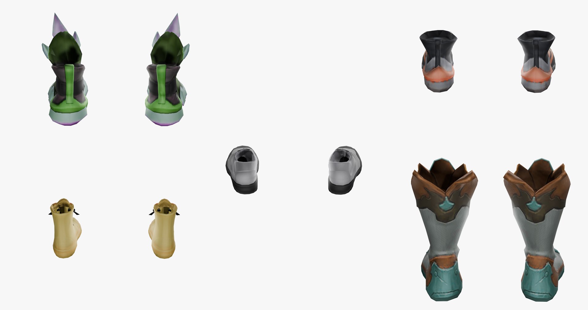 3D 20 STYLIZED SHOE MODELS PACK 1 - LOW POLY - TurboSquid 2221604