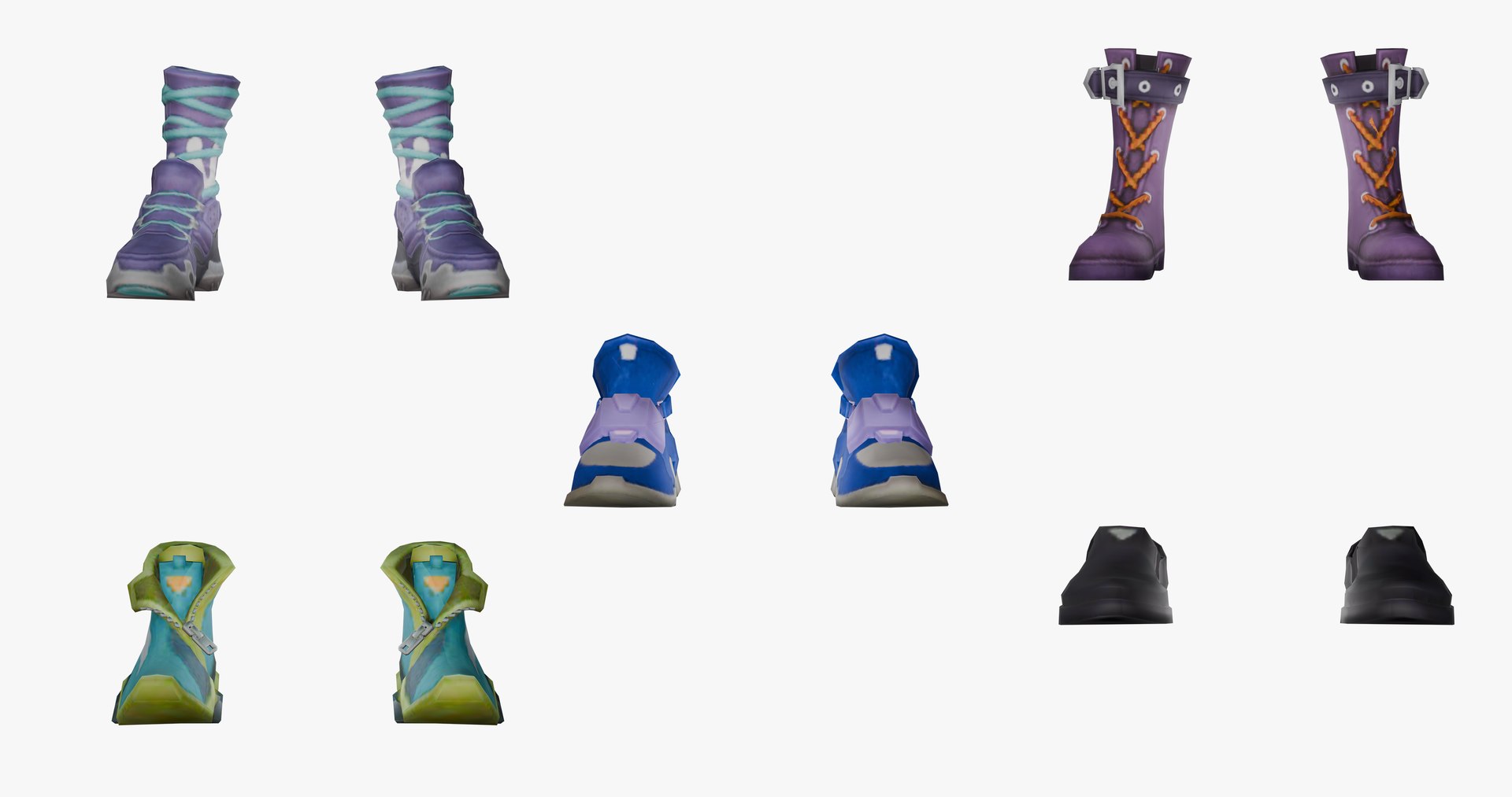3D 20 STYLIZED SHOE MODELS PACK 1 - LOW POLY - TurboSquid 2221604