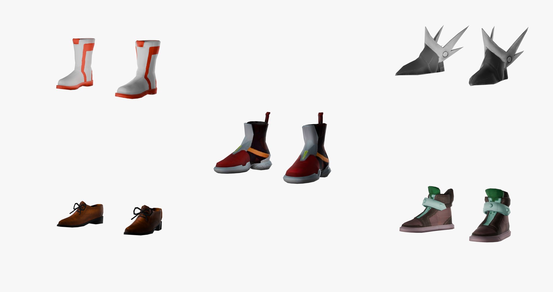 3D 20 STYLIZED SHOE MODELS PACK 1 - LOW POLY - TurboSquid 2221604