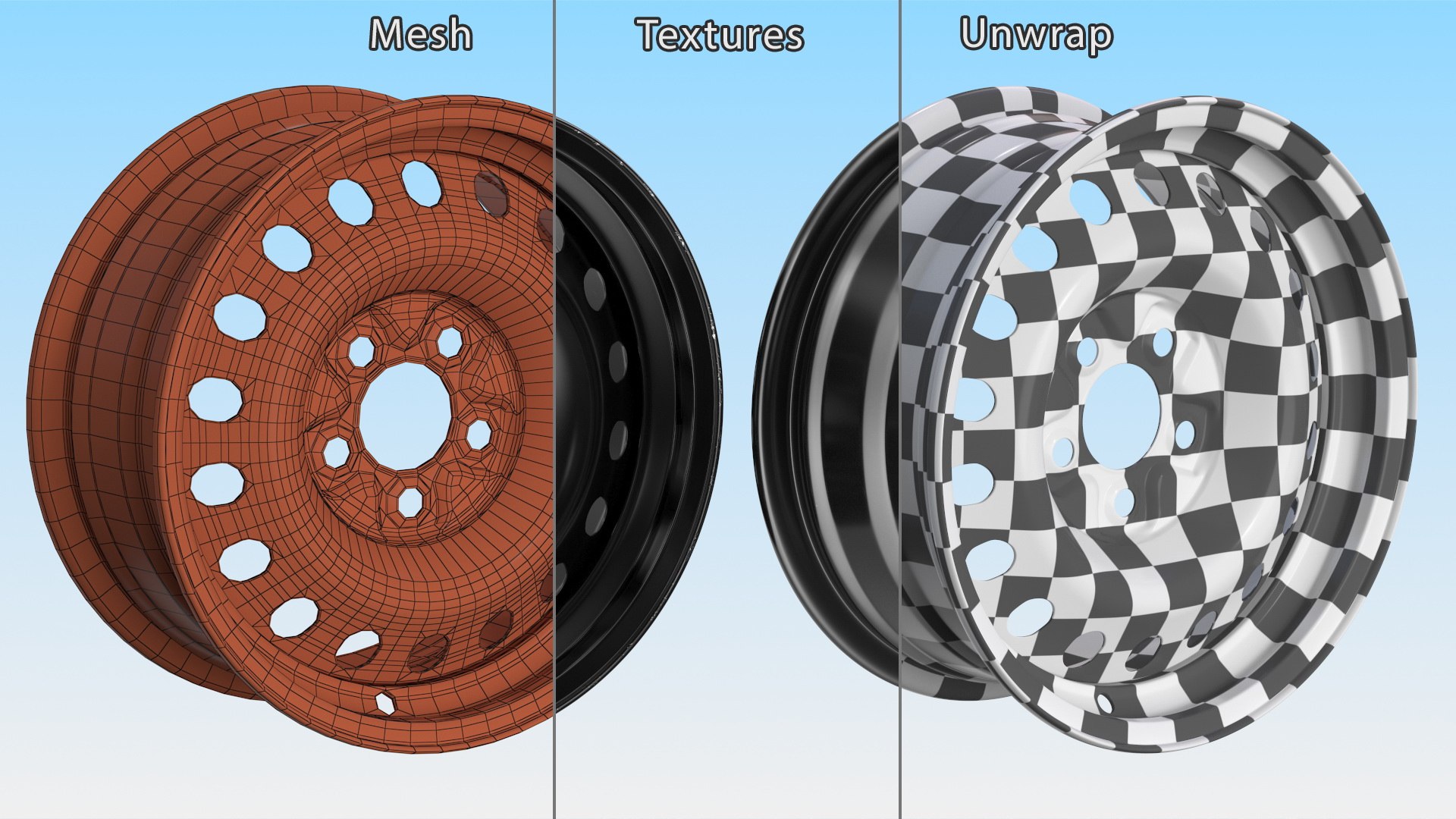 Steel Car Rim Black 3D model - TurboSquid 1922337