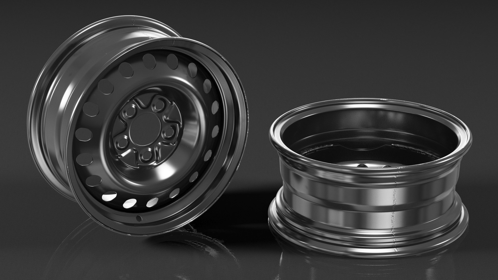 Steel Car Rim Black 3D Model - TurboSquid 1922337