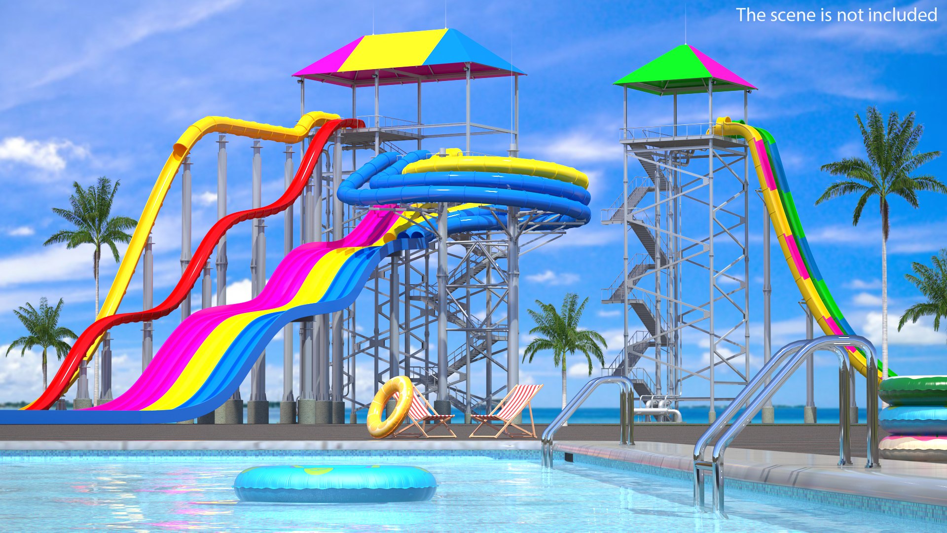 Freefall Water Slide Model - TurboSquid 1495615
