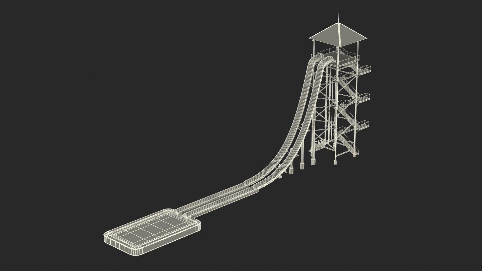Freefall Water Slide Model - TurboSquid 1495615