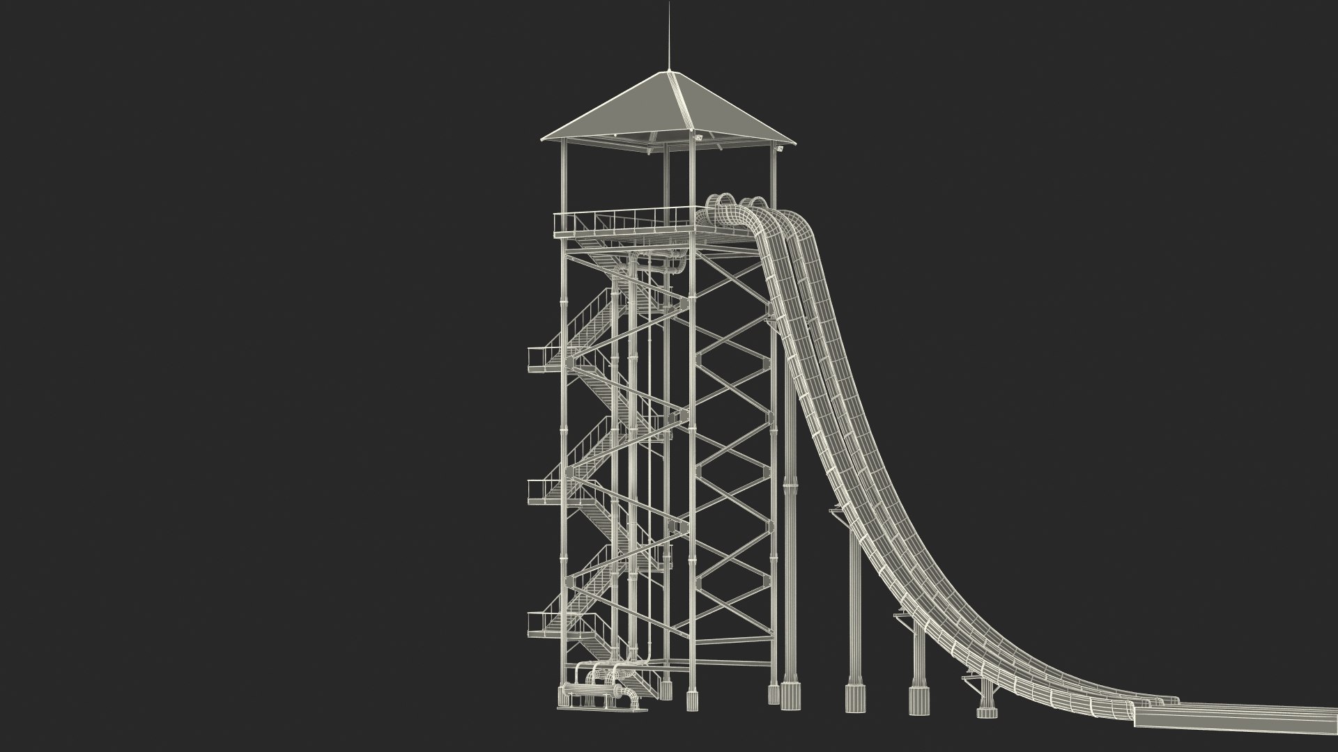 Freefall Water Slide Model - TurboSquid 1495615