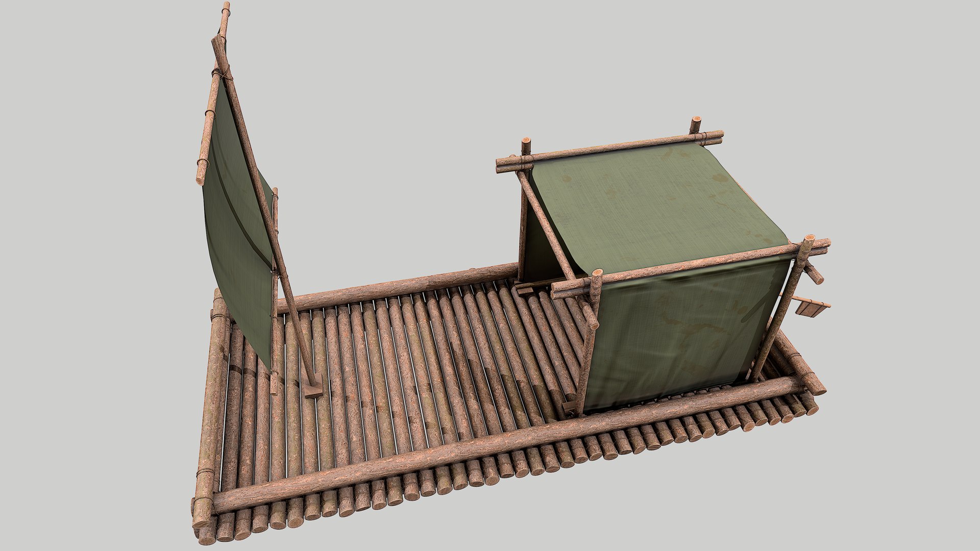 Wooden Raft V2 With Pbr 4K 8K 3D Model - TurboSquid 1729687