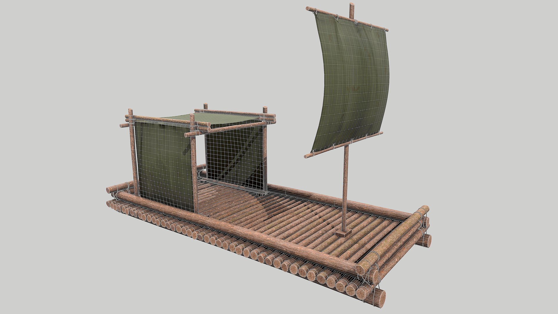 Wooden Raft V2 With Pbr 4K 8K 3D Model - TurboSquid 1729687