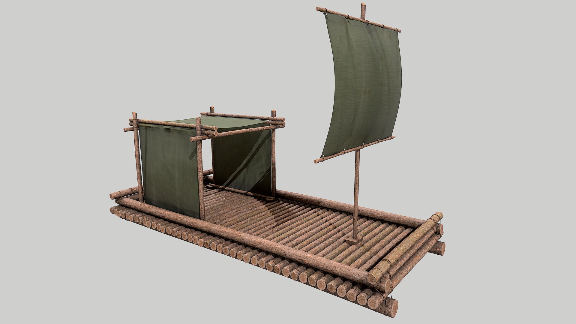 Wooden Raft V2 With Pbr 4K 8K 3D Model - TurboSquid 1729687