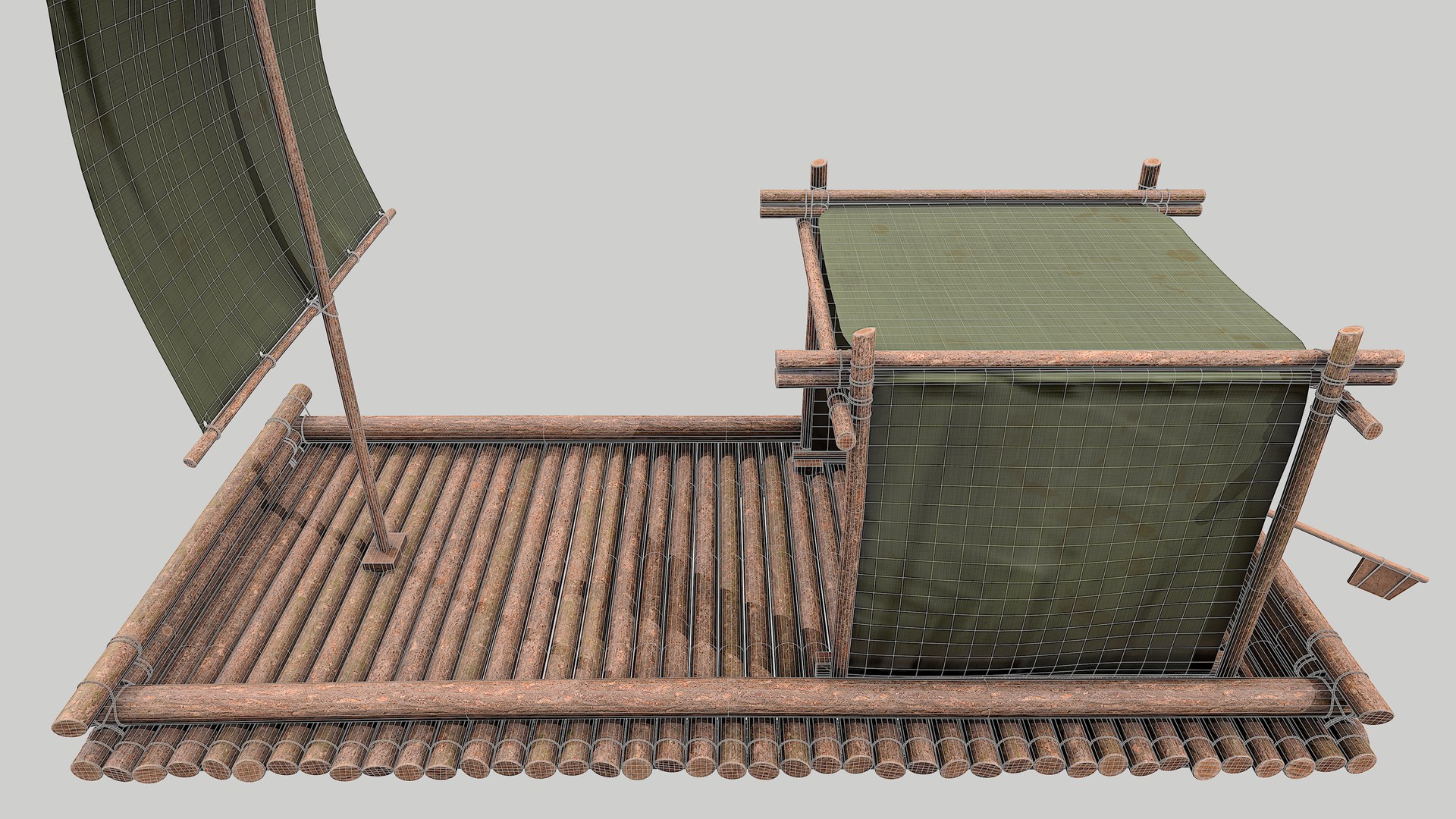 Wooden Raft V2 With Pbr 4K 8K 3D Model - TurboSquid 1729687