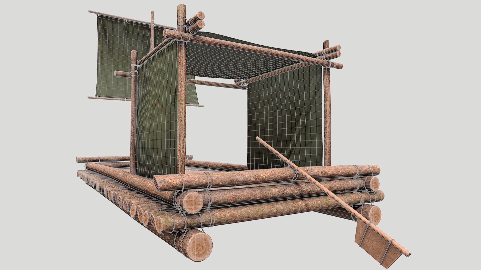 Wooden Raft V2 With Pbr 4K 8K 3D Model - TurboSquid 1729687