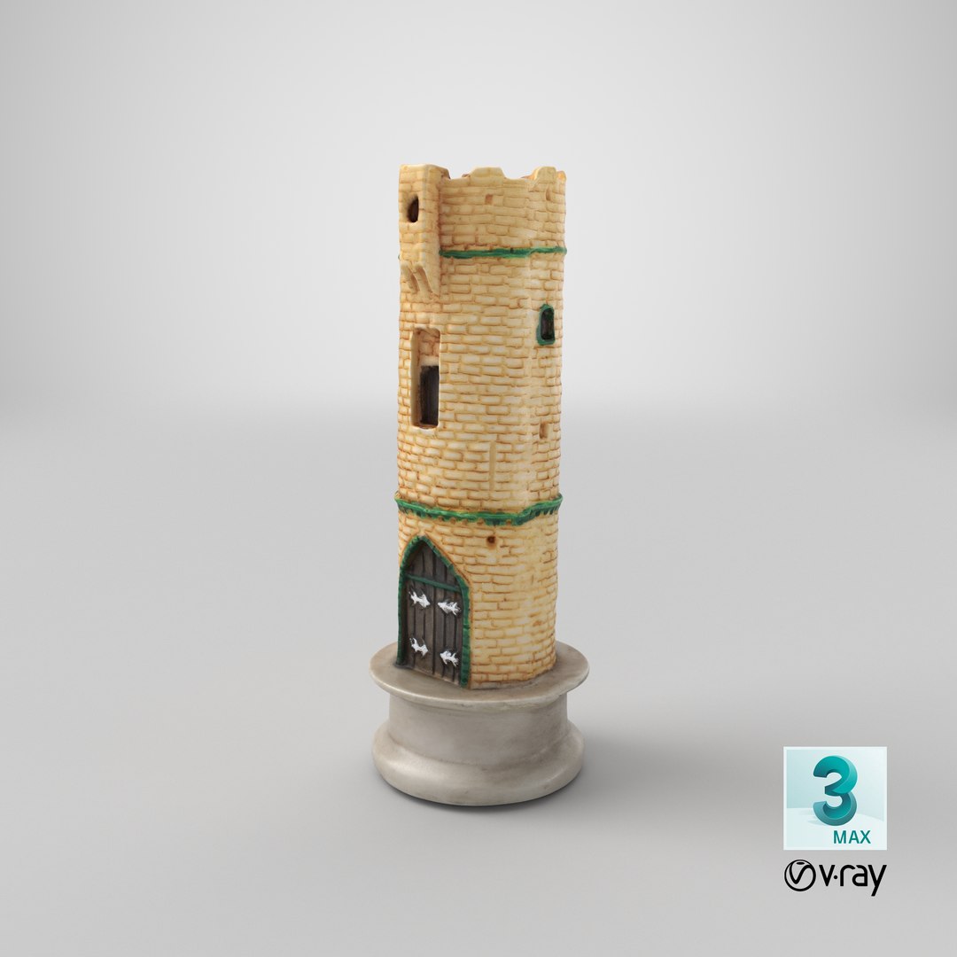 3D Chess Piece Rook White - TurboSquid 1437300