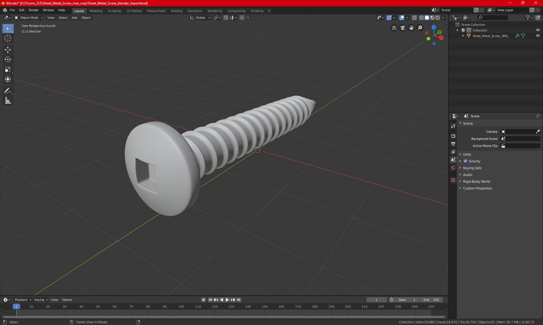 Sheet Metal Screw 3D Model - TurboSquid 2240491