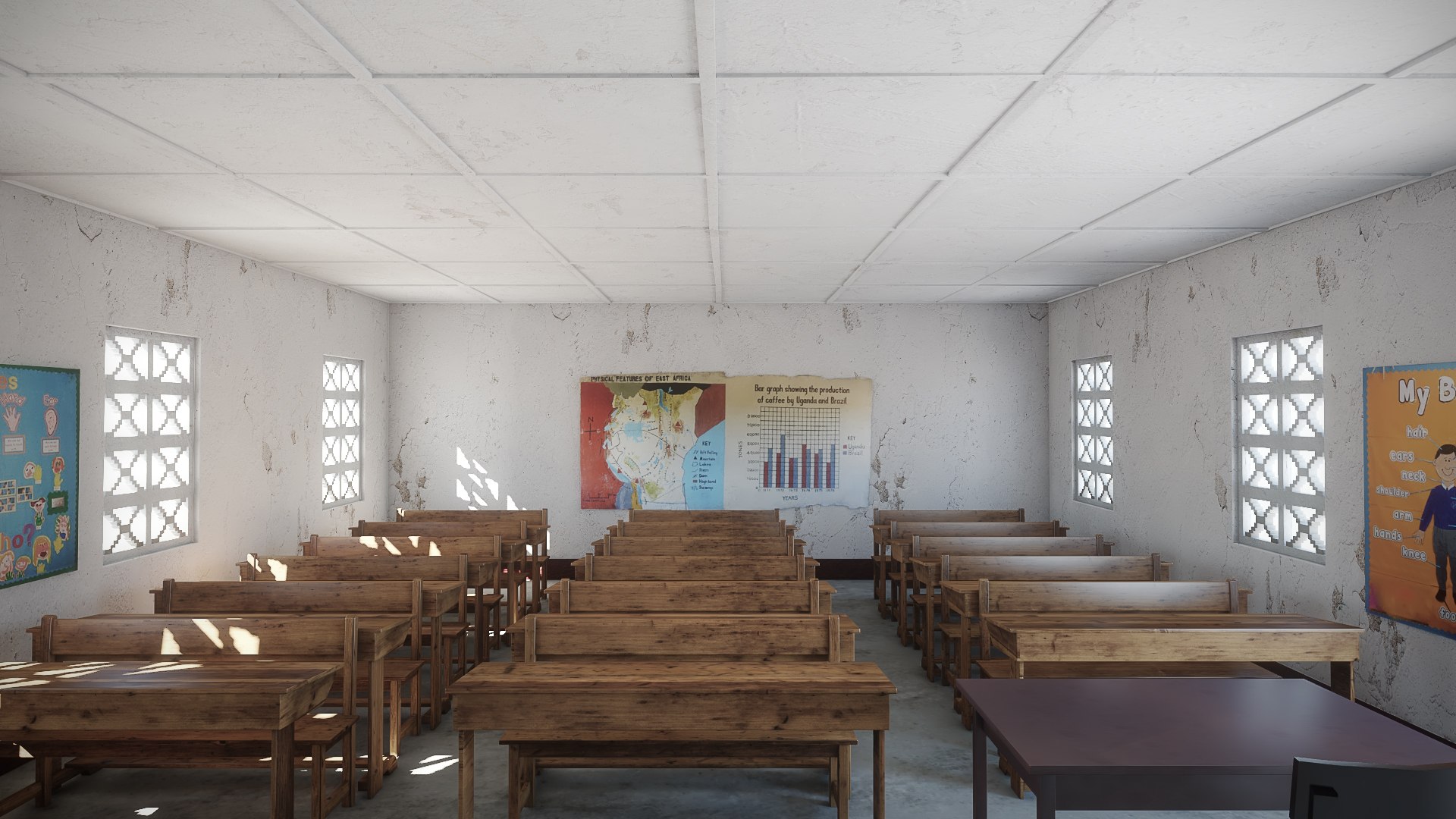 Class Room Realistic 3D Model - TurboSquid 1263274