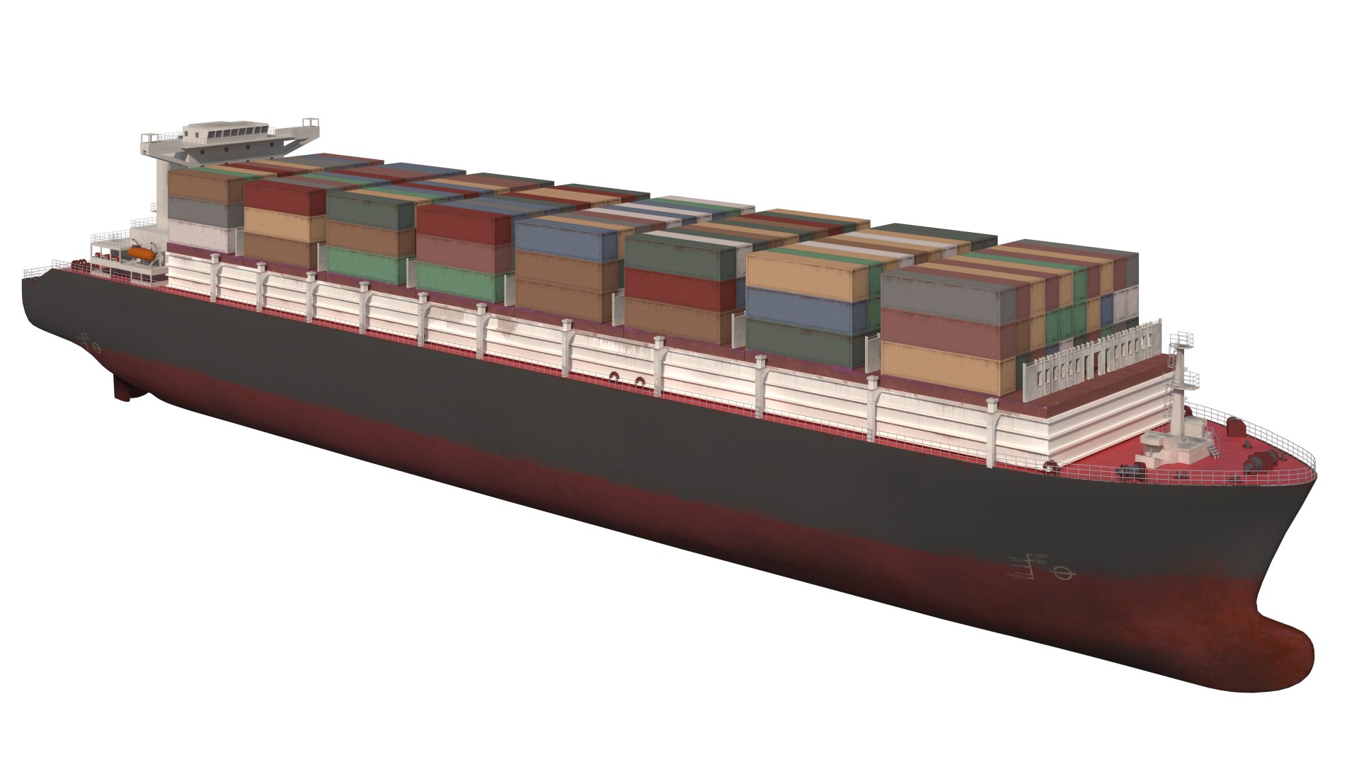 3D Detailed Cargo Container Ship Low Poly - TurboSquid 2475143