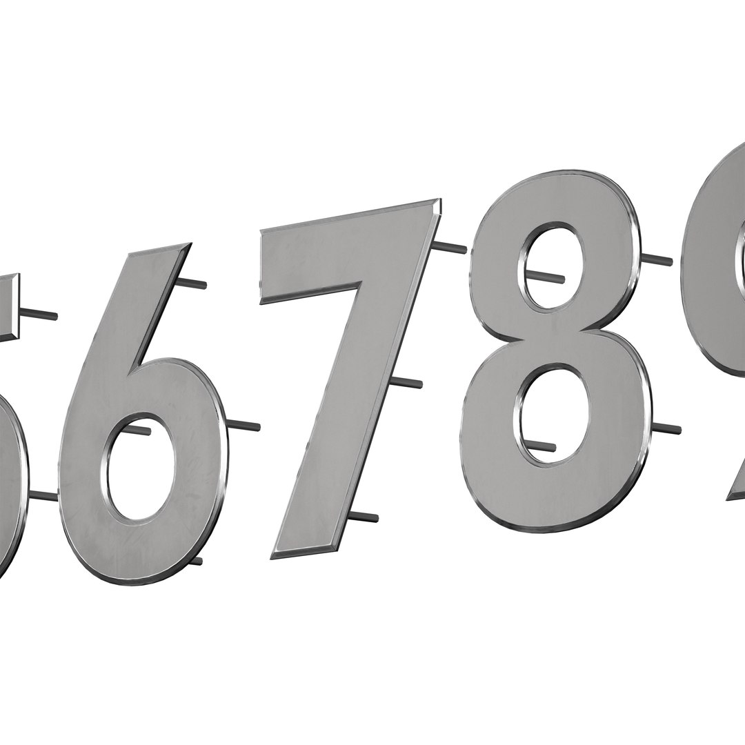 3D Metal Numbers Metal Number With Backlight Model - TurboSquid 2339802