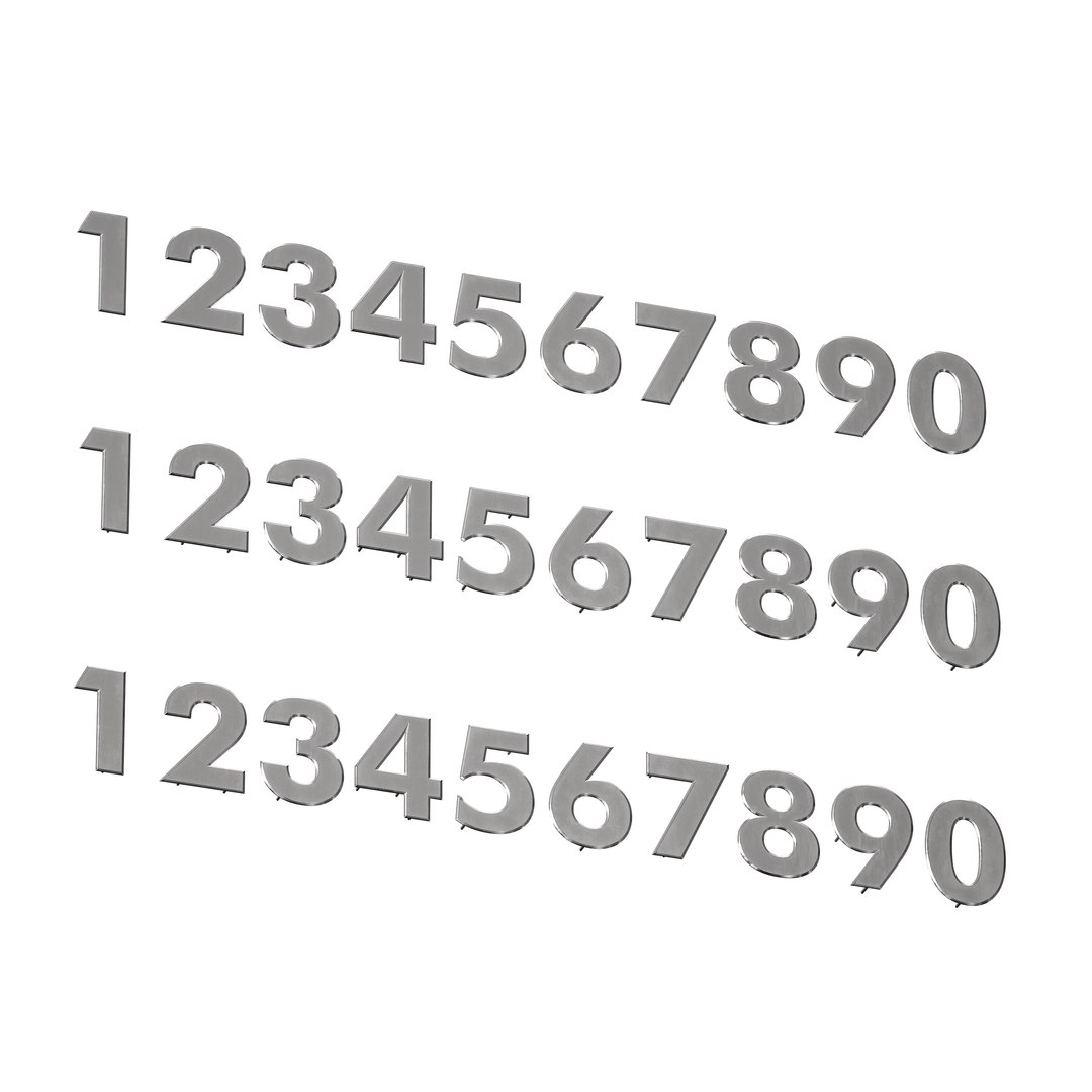 3D Metal Numbers Metal Number With Backlight Model - TurboSquid 2339802